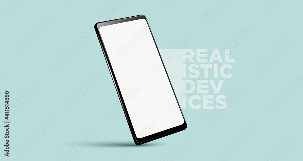Realistic vertical black smartphone mockups vector EPS. Stock Vector ...