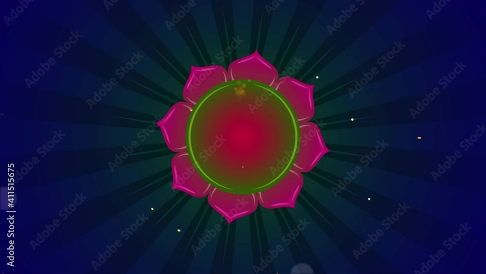 Meditating Buddha Silhouette Reveal Inside Rotating Padma Lotus Flower ...