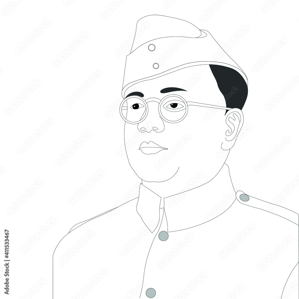 Indian Freedom fighter Netaji Subhas Chandra Bose portrait design ...