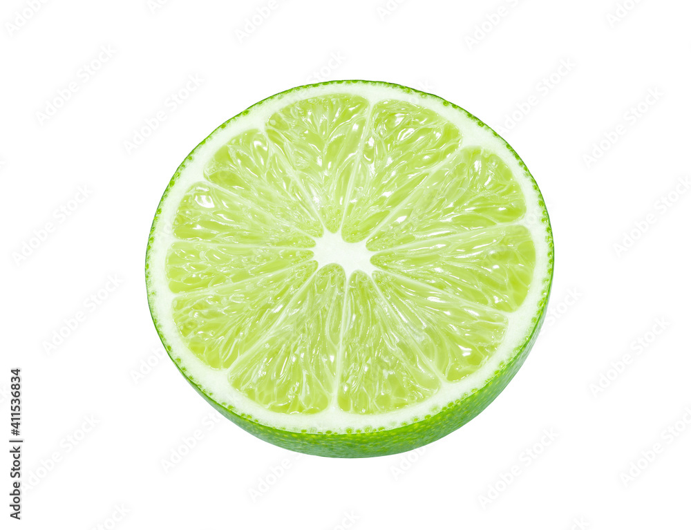 Lime cut piece isolated on a white background with clipping path ...