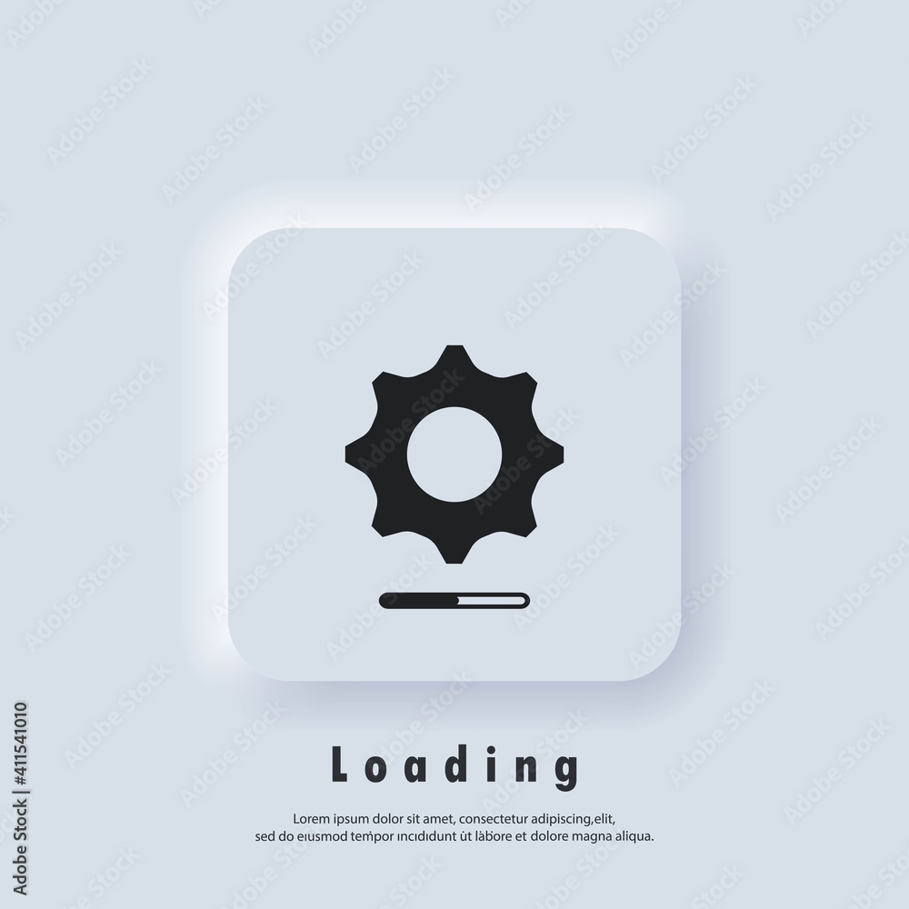 Loading And Gear Icon Loading Process Progress Bar Icon System Software Update Update System
