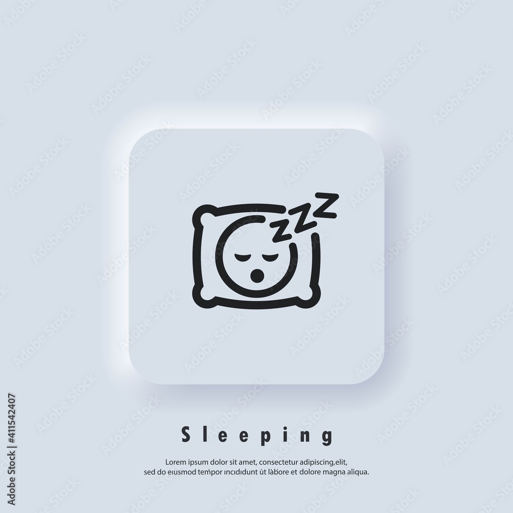 Sleeping icon. Pillow. Sleep. An image of a person having a dreamful ...