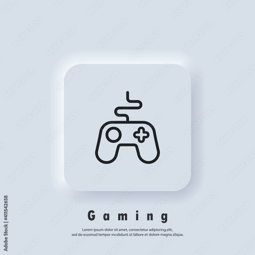Game console logo. Game controller line icon. Joystick icons. Gamepad. Vector. UI icon ...