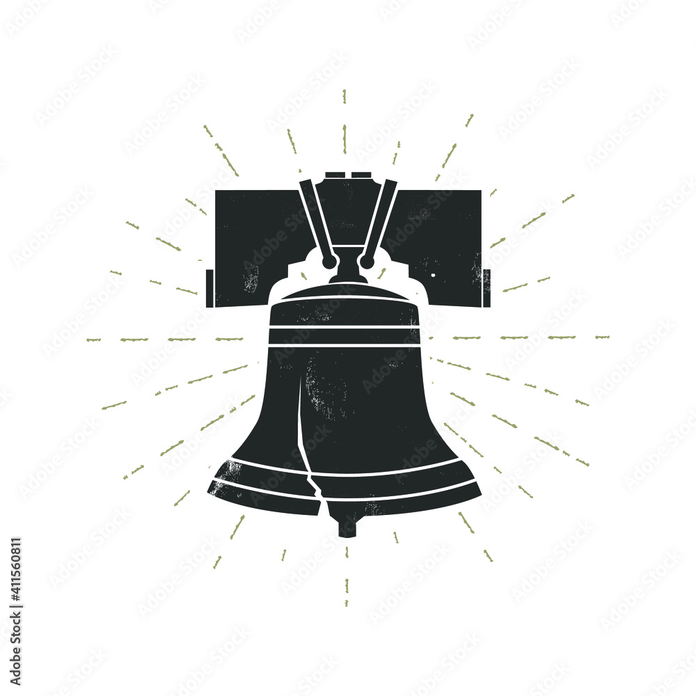 Liberty bell with grunge effect. Vector illustration. Stock Vector ...