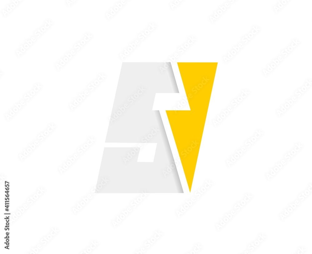 9 number logo, vector font with lightning flash power icon Stock Vector ...