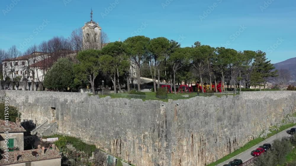 Alatri towns of Ciociaria famous for its Cyclopean walls Aerial view of ...