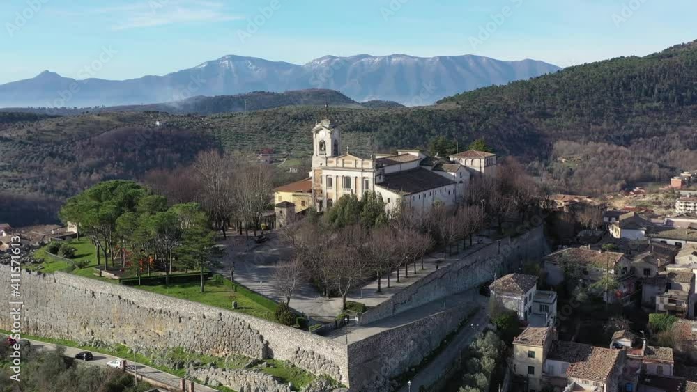 Alatri towns of Ciociaria famous for its Cyclopean walls Aerial view of ...