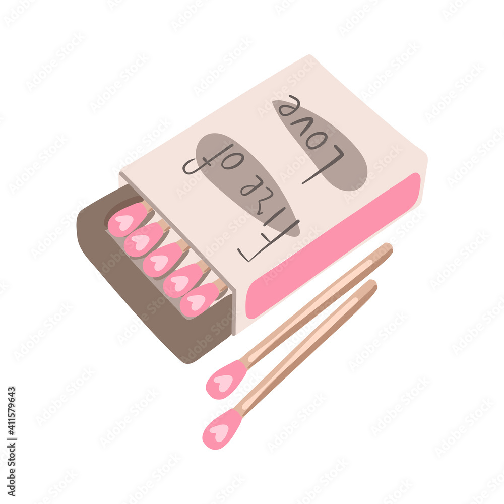 Vector matches box, pink matches. The inscription on the packaging is ...