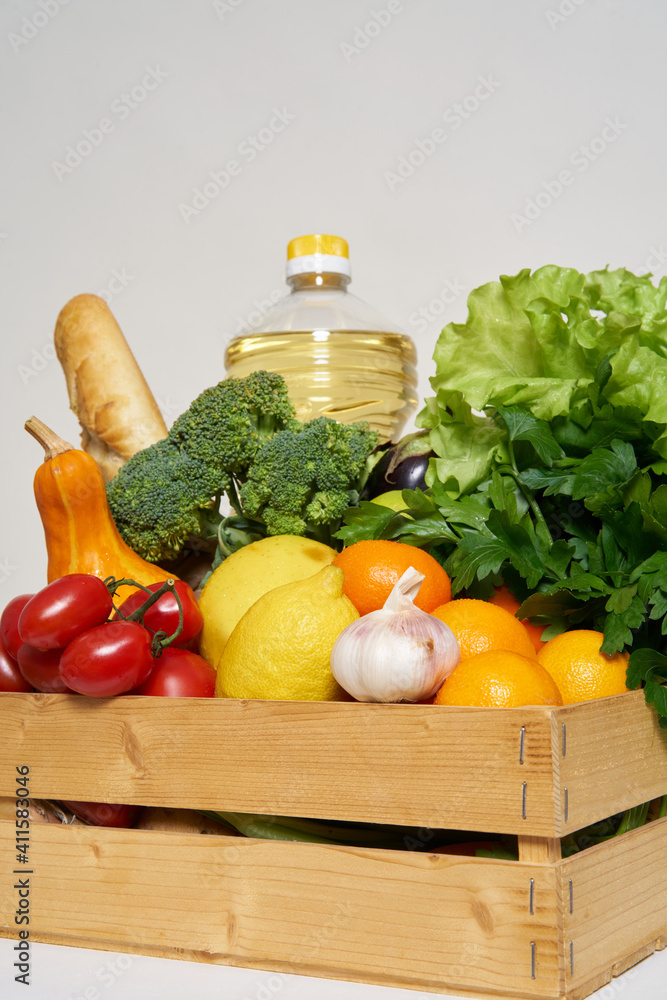 Online food delivery concept during quarantine. Fresh vegetables ...