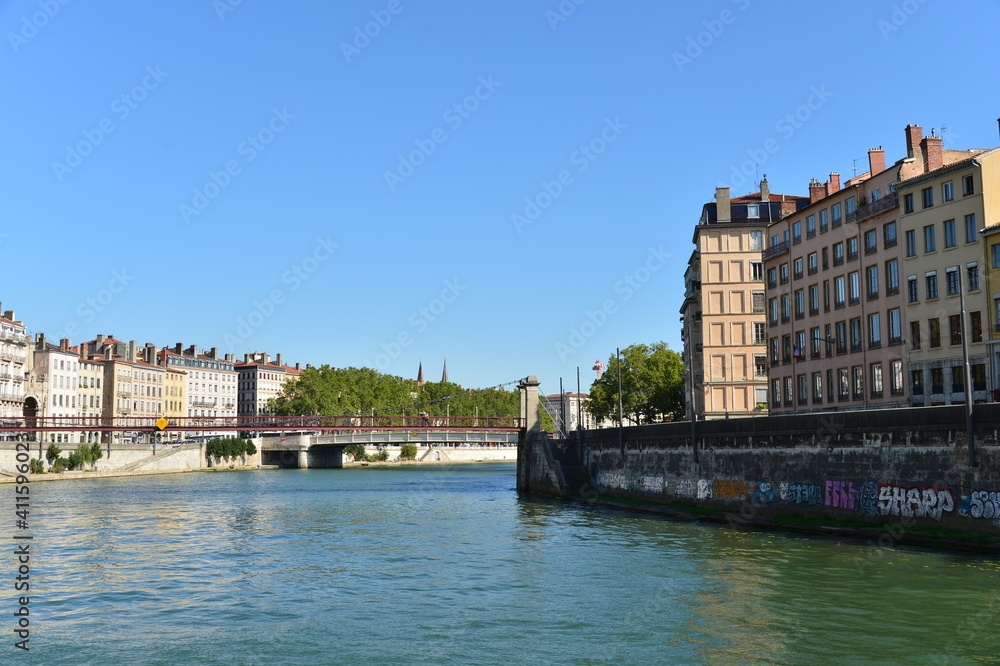 Lyon et ses fleuves Saône et Rhône Stock Photo | Adobe Stock