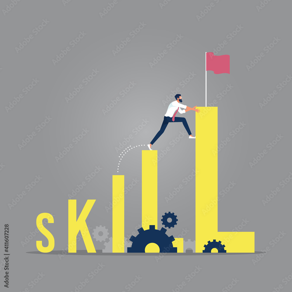 Skill development concept-training and coach for positive progress and ...