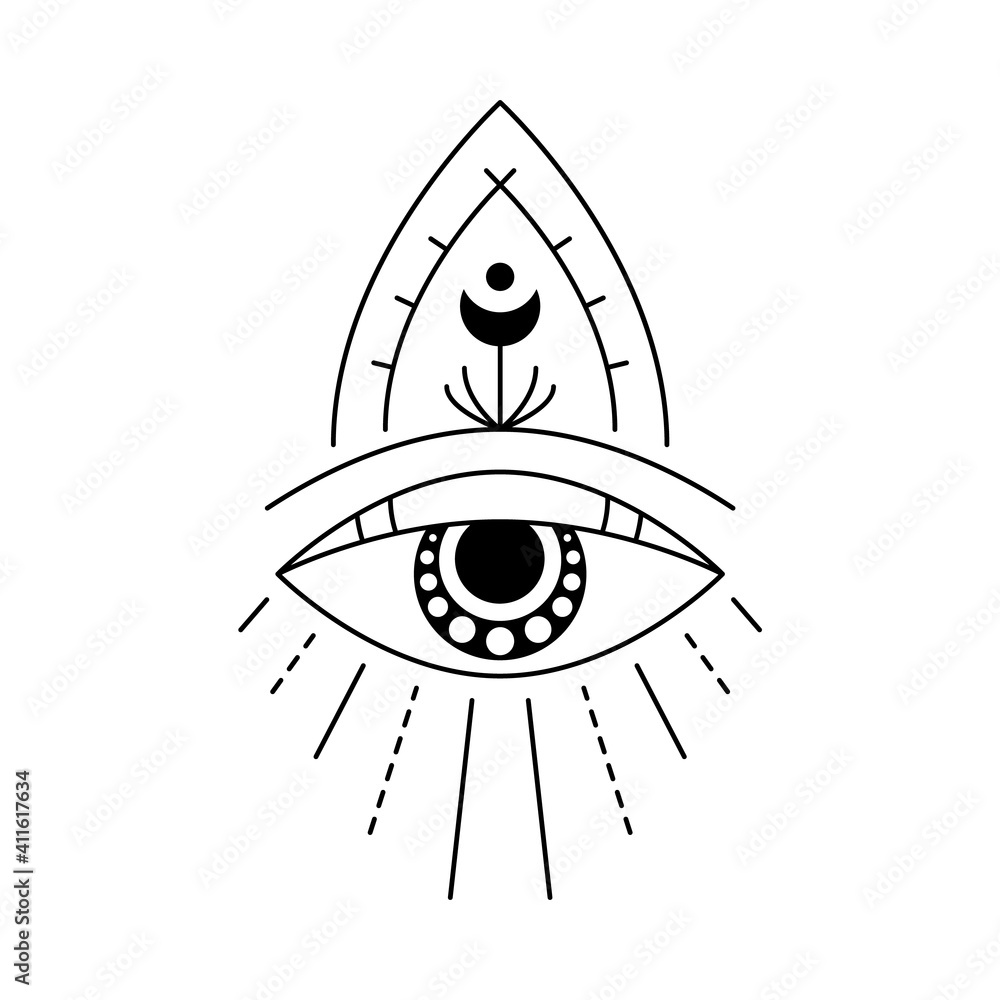 Blackwork mystic eye tattoo flash. Eye of Providence. Magic witchcraft ...