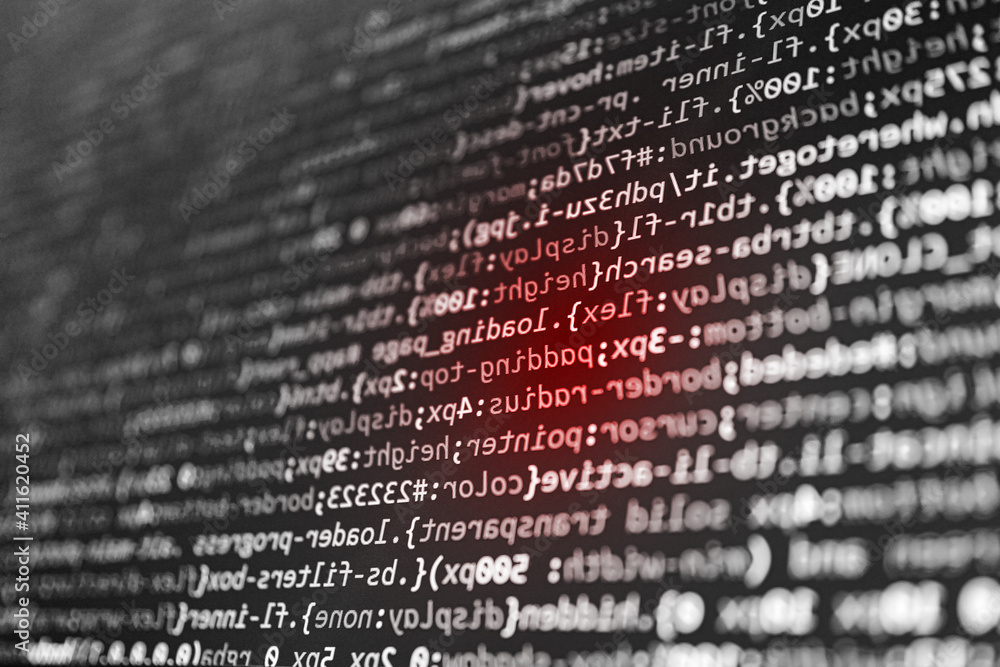 Modern web network and internet telecommunication technology. Developer working on program codes ...