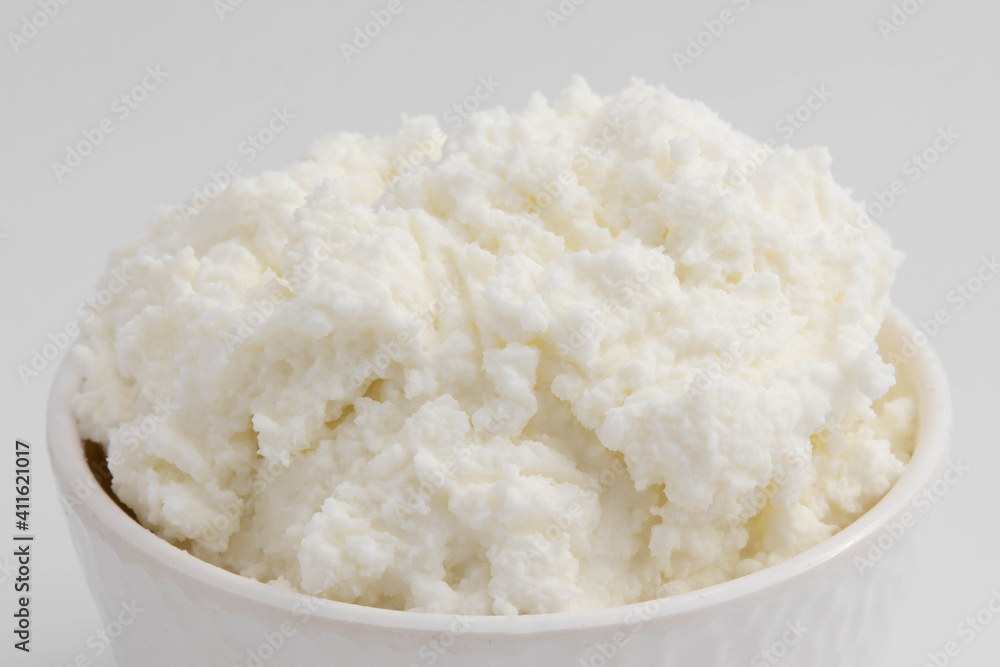 Detailed Closeup Of Freshly Churned White Butter Also Known As Safed Makhan Malai Or Homemade