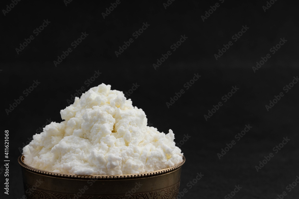 Freshly Churned White Butter Also Known As Safed Makhan Malai Or ...