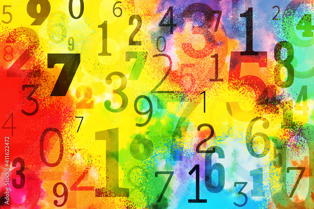Abstract colorful numbers background Stock-Foto | Adobe Stock