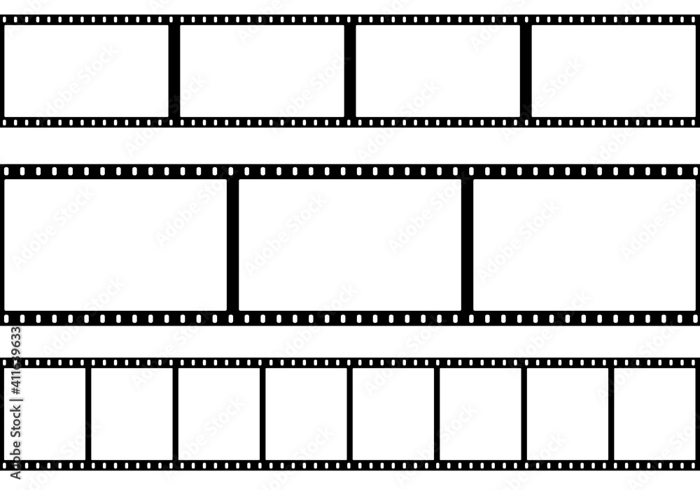 Set of film frame on a transparent background. Vector illustration ...