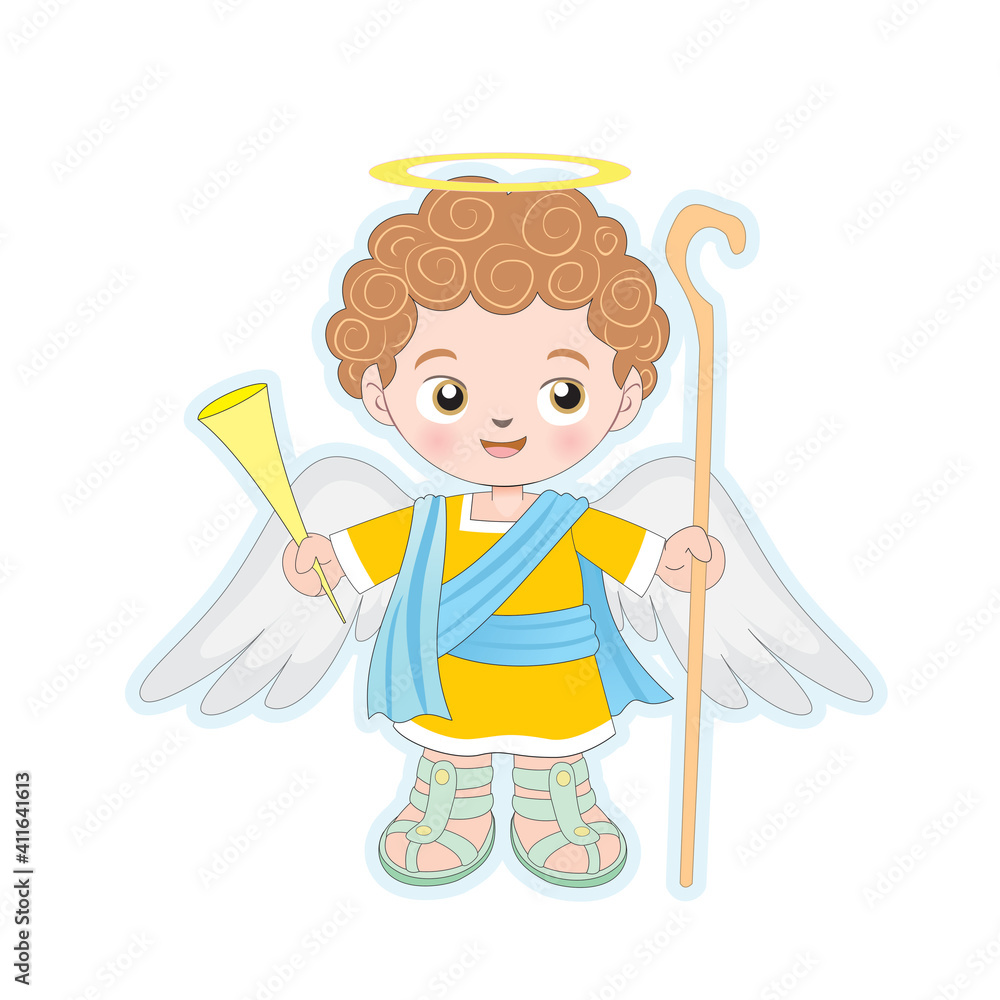 Archangel Raphael Cartoons inspired in catholic characters. Vectorial ...