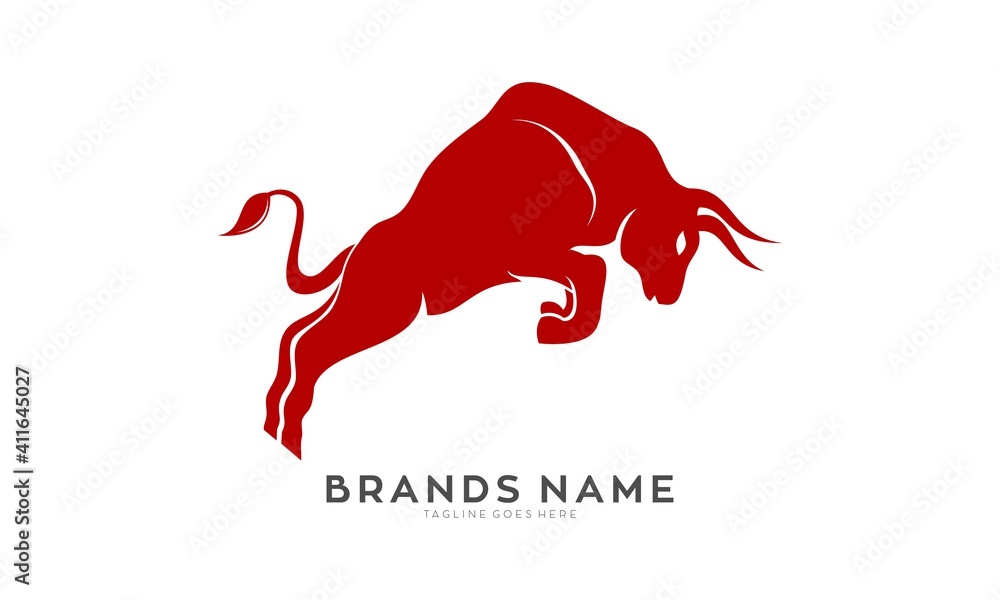 Strong bull vector logo design Stock Vector | Adobe Stock