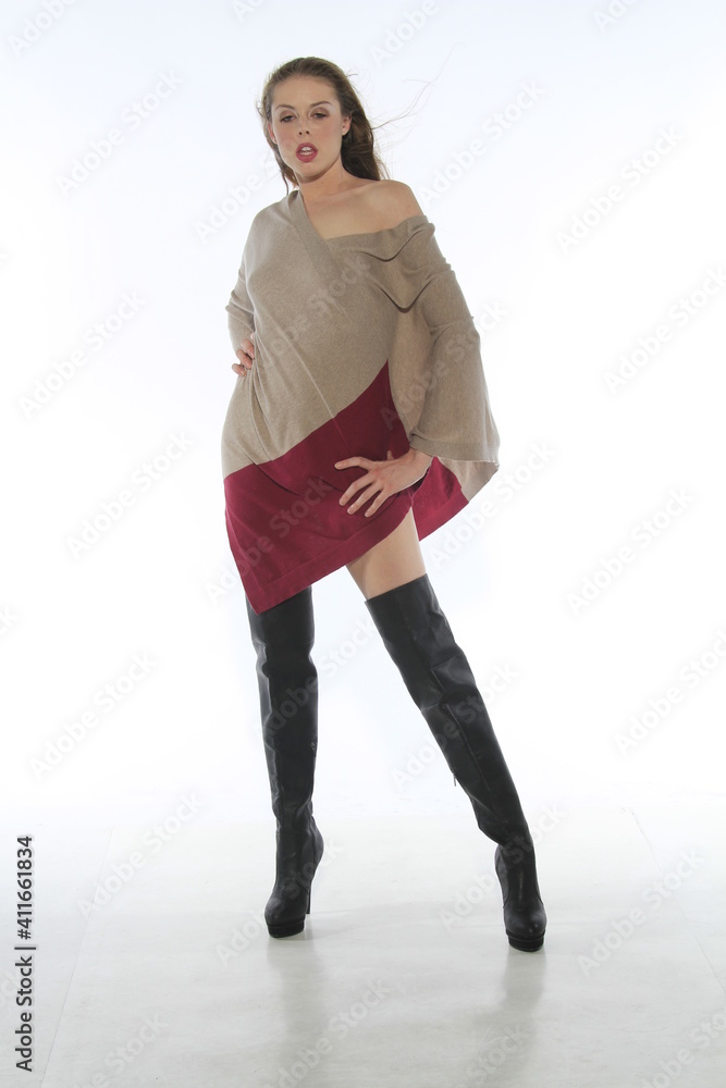 Photoshoot of a topless model Stock Photo | Adobe Stock