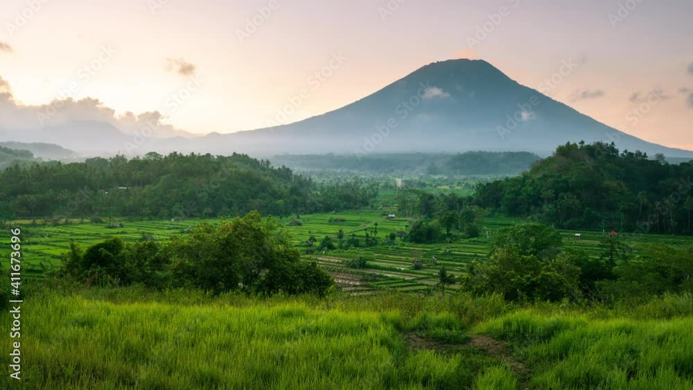 Video Stock Mount Agung is the Most Sacred Mountain in Bali. Mount ...