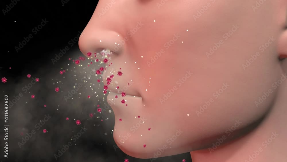 Human nose inhaling particles , bioaerosols , viruses and germs ...