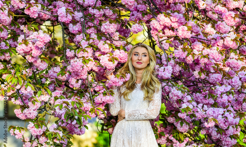 Spring holidays. real female beauty. summer weather and nature. woman ...