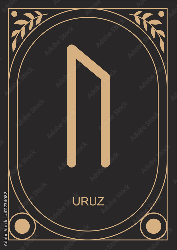 Uruz runa. Power, strength, masculinity, feminity. Vector illustration ...