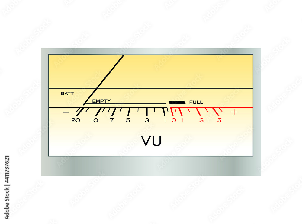 Analog VU meter. Vintage style vector illustration Stock Vector | Adobe ...