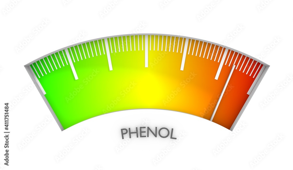 Scale with arrow. The phenol measuring device. Sign tachometer ...
