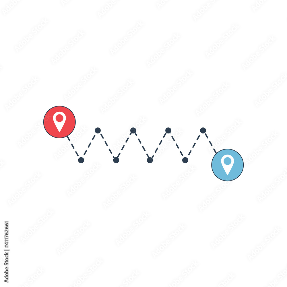 Zig zag Path from point to point, road tracking, trace the path ...