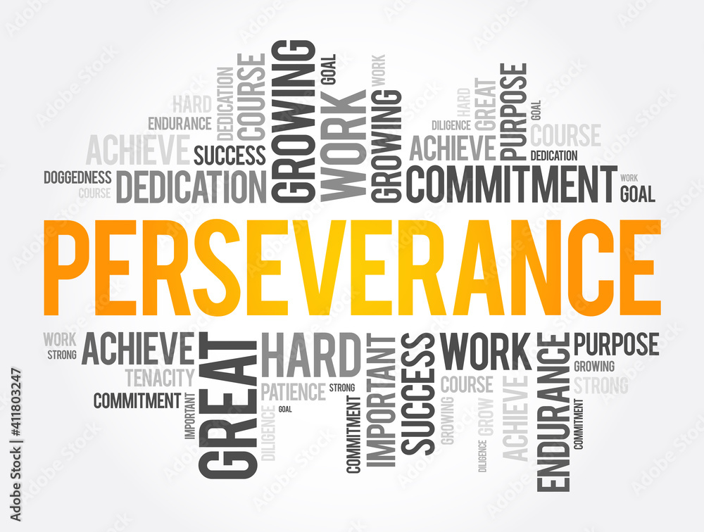 Perseverance word cloud collage, business concept background Stock ...