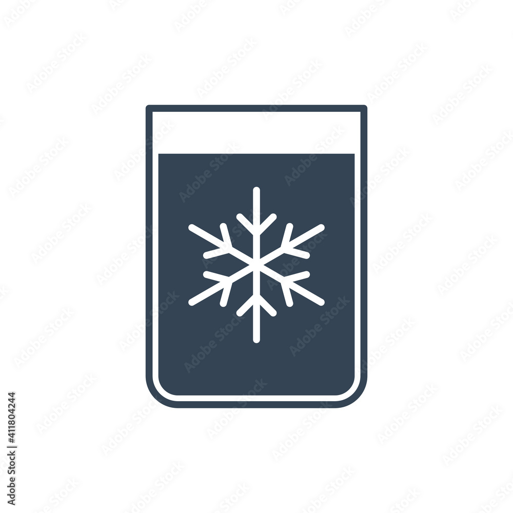 Vector black icon beverages and food industry, cooling, refrigeration ...