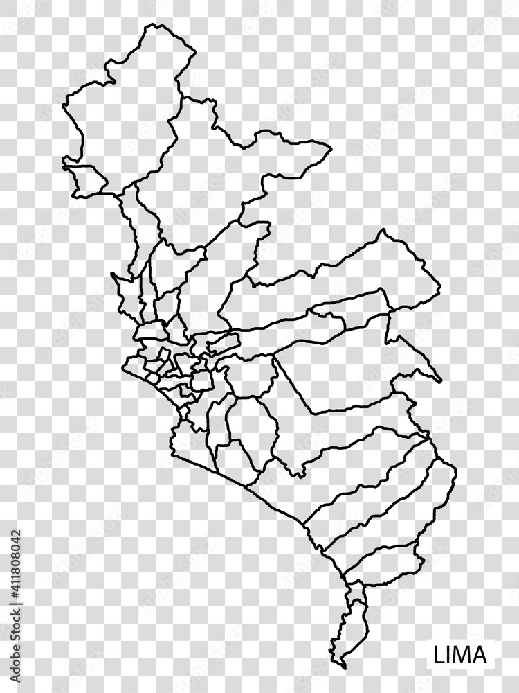 High Quality map of Lima is a capital of Peru, with borders of the ...