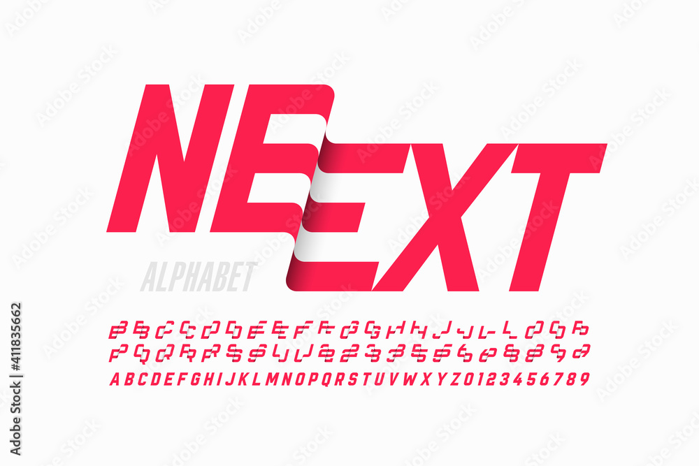 Modern font design with some alternate letters, alphabet and numbers ...