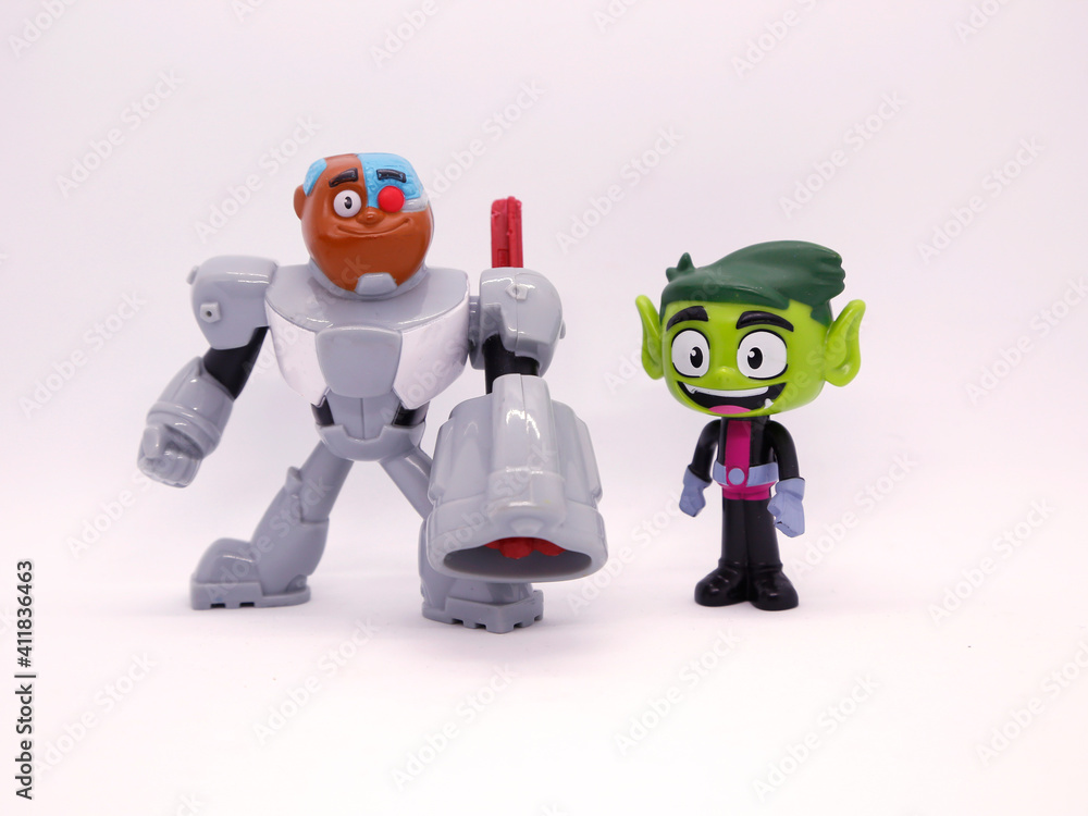 Teen Titans Go. Beast Boy. and Cyborg. Teen Titans character in action ...