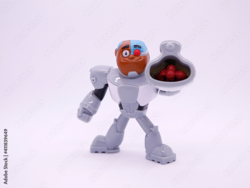 Teen Titans Go. Cyborg. Teen Titans character in action. TV series ...