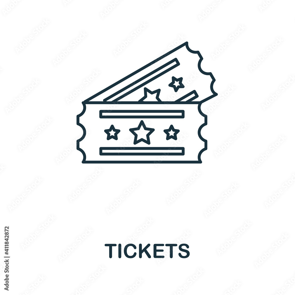 Tickets icon. Simple element from amusement park collection. Creative ...