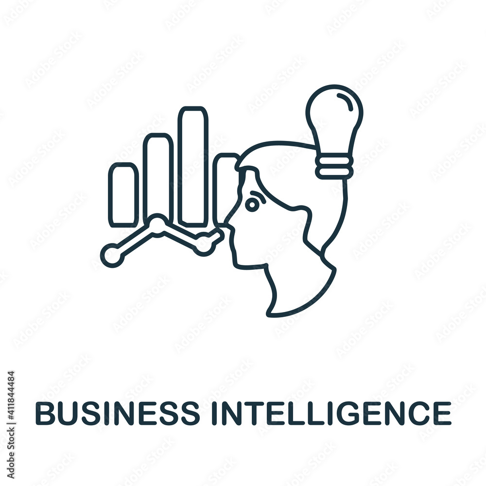 Business Intelligence icon. Monochrome simple Business Intelligence ...