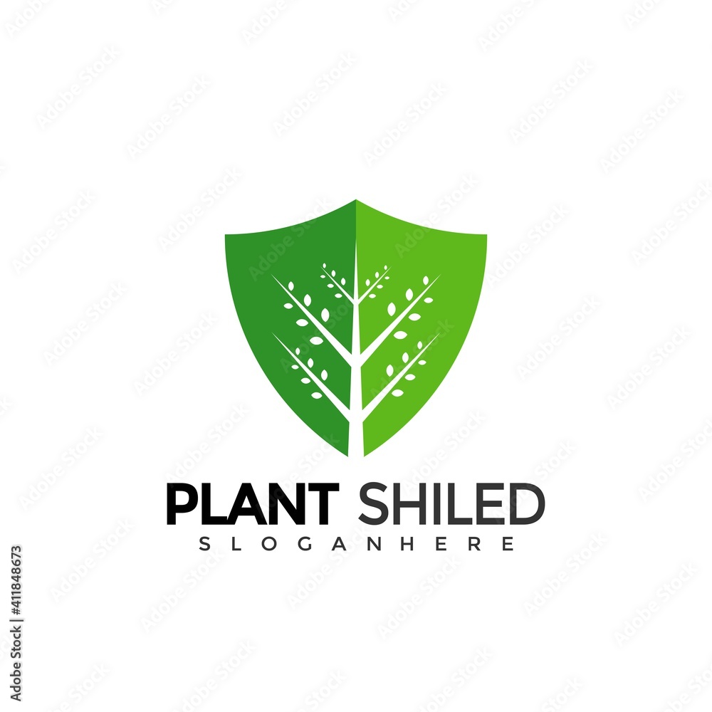 Plant Eco Shield Logo Design. Creative Idea logos designs Vector ...
