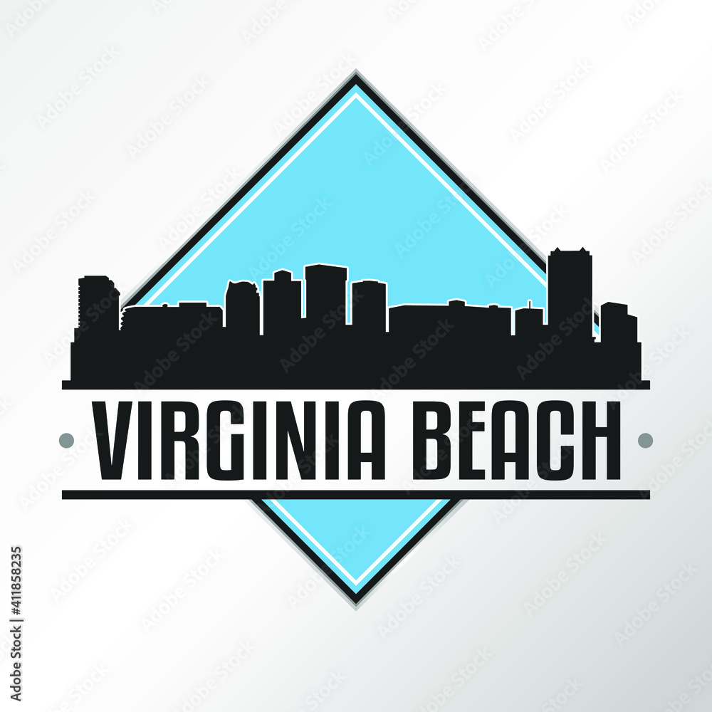 Virginia Beach Skyline Logo. Adventure Landscape Design. Vector ...