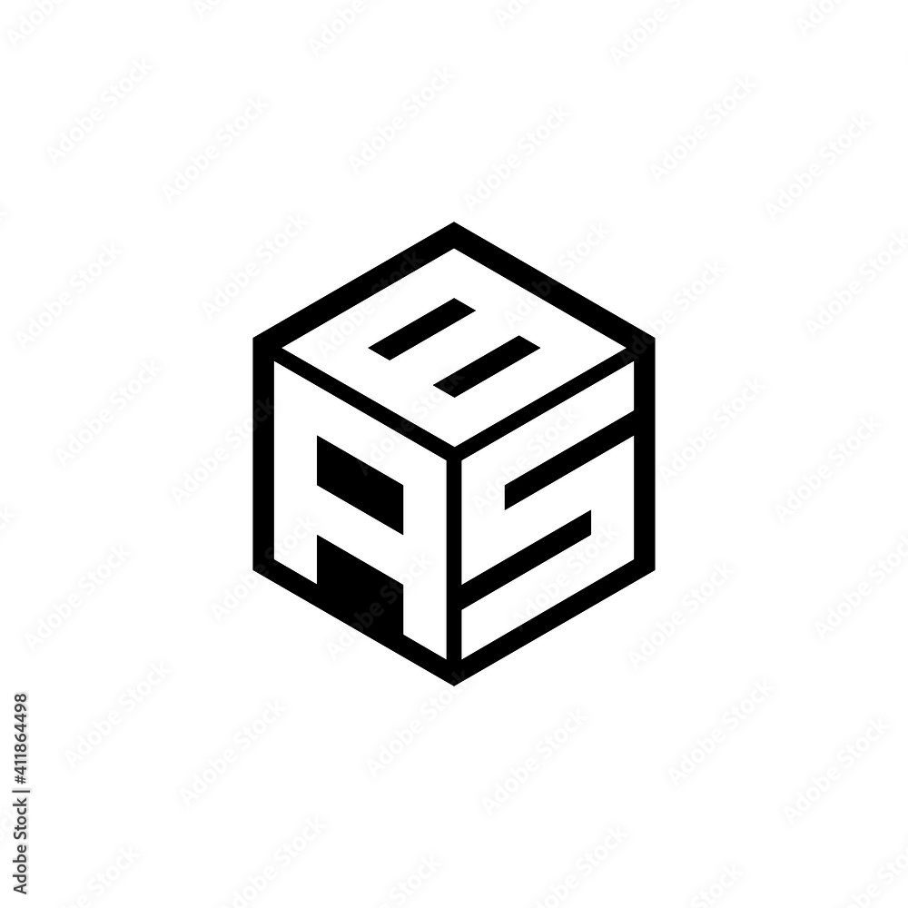 ASB letter logo design with white background in illustrator, cube logo ...