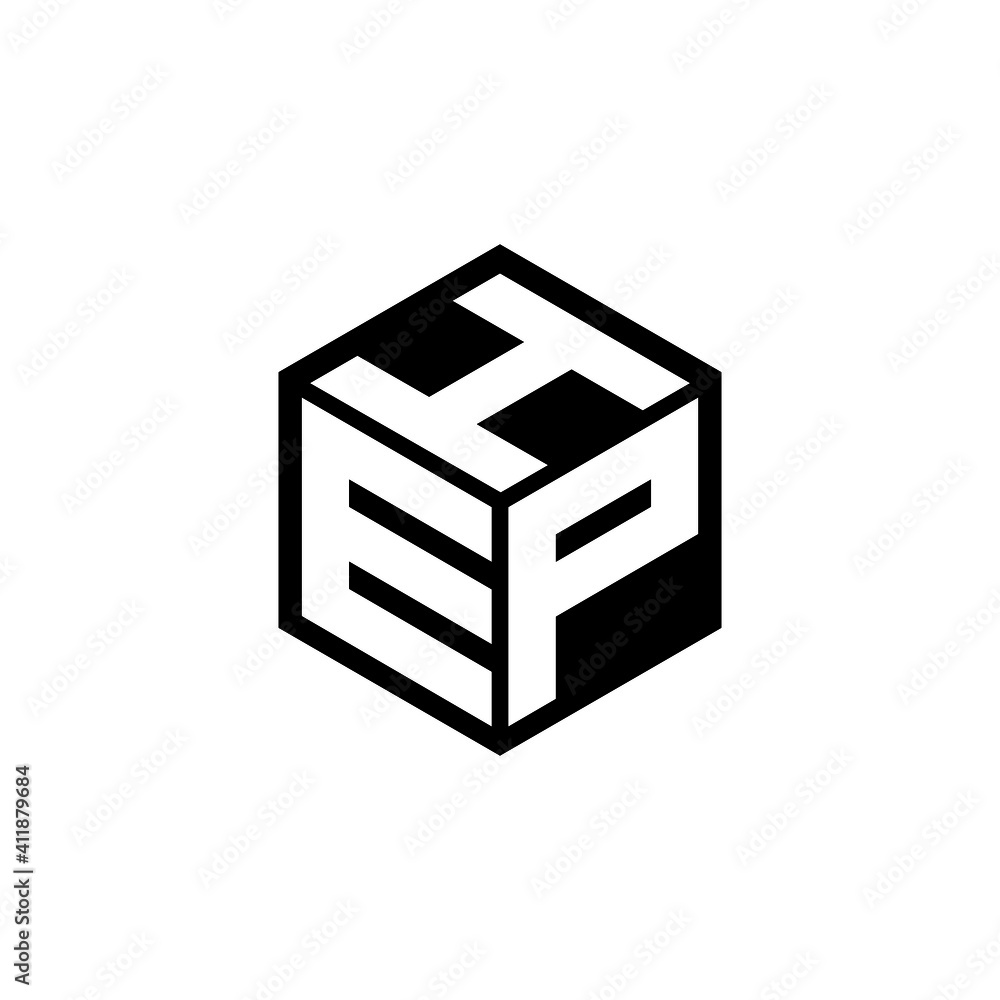 EPH letter logo design with white background in illustrator, cube logo ...