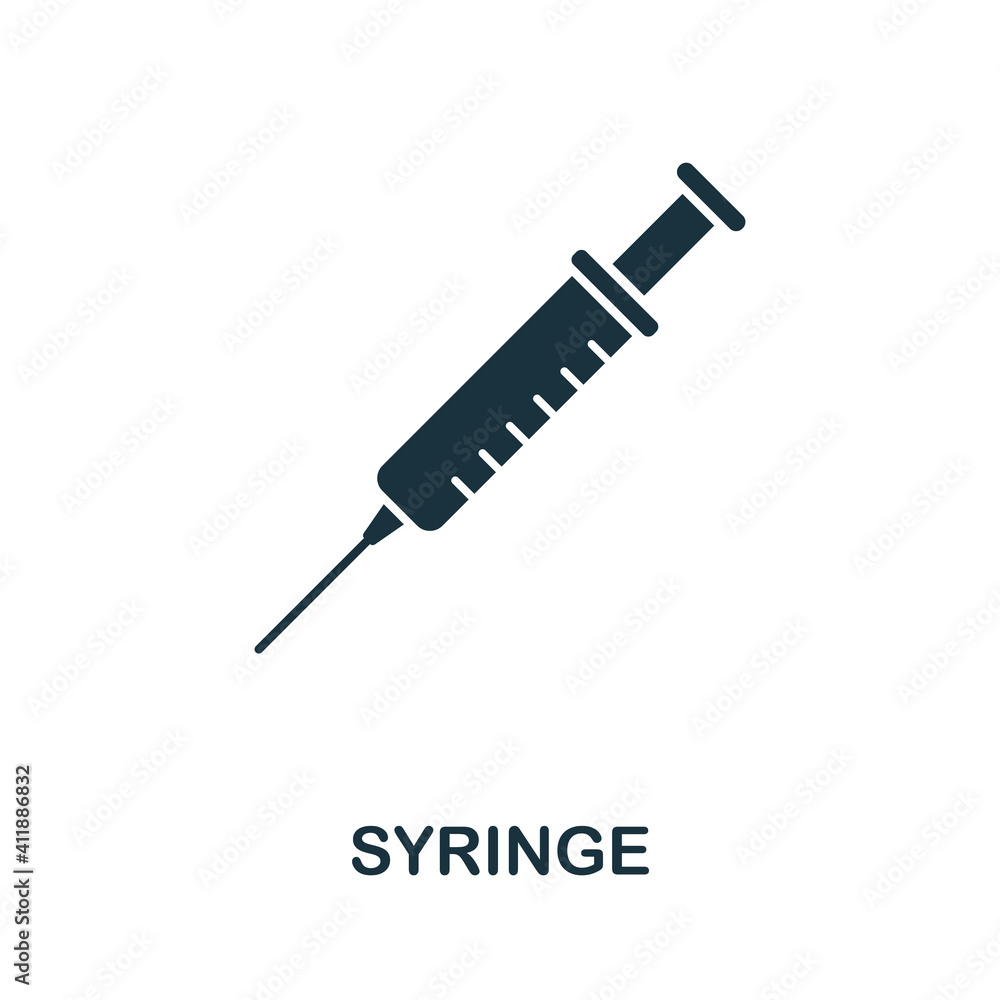 Syringe icon. Simple element from medical services collection. Filled ...