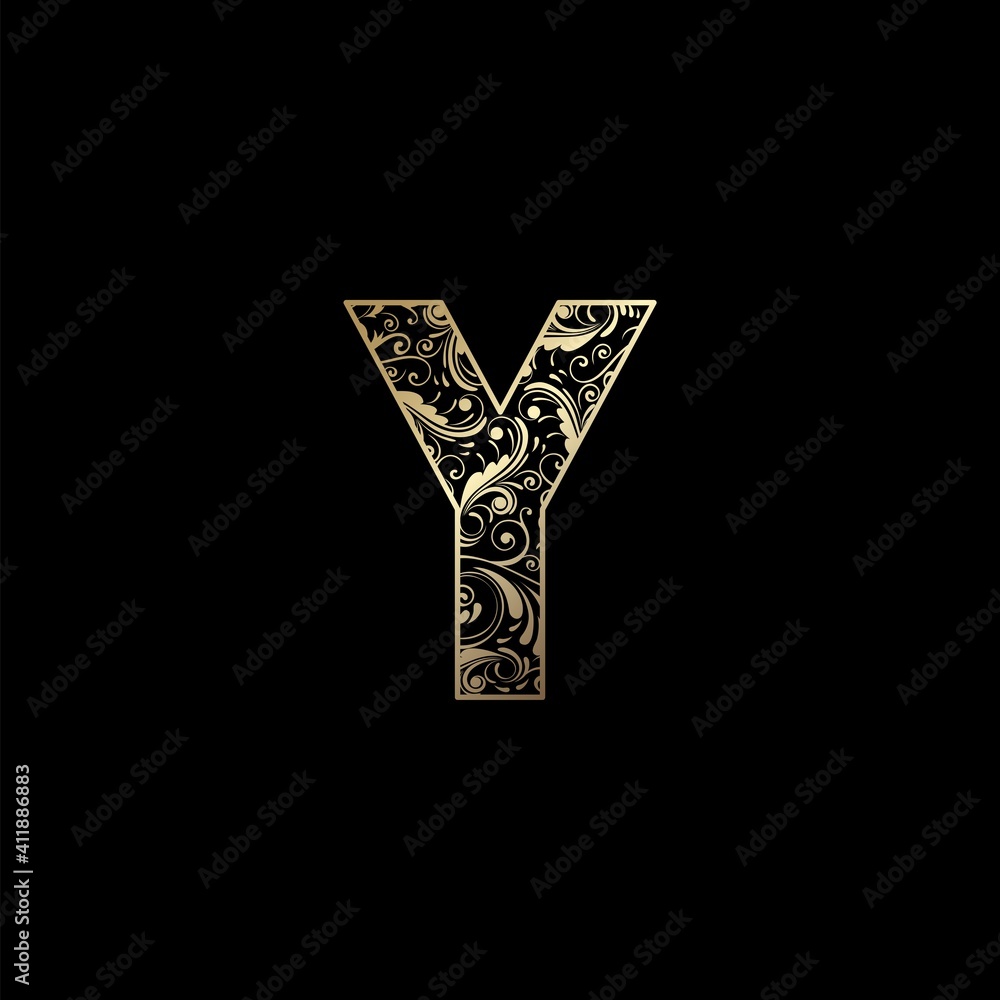 Ornate Letter Y Logo icon, elegant monogram luxury letter logo vector ...