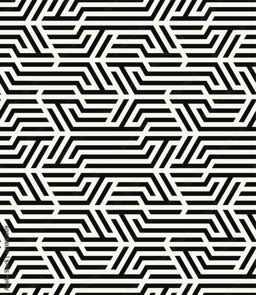 Vector seamless pattern. Modern stylish texture. Repeating geometric tiles with geometrical ...
