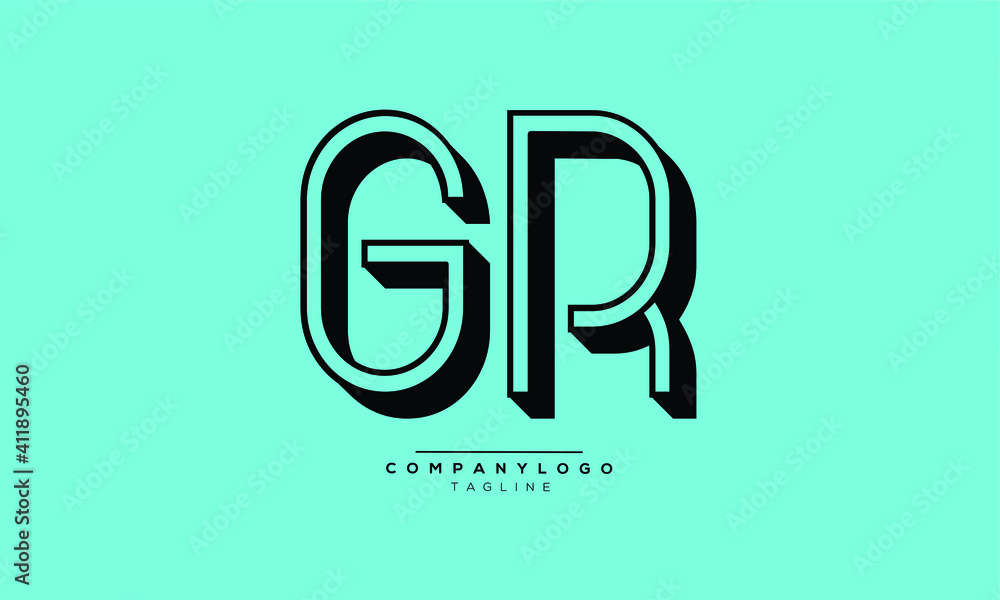 GR icon monogram letter text alphabet logo design Stock Vector | Adobe ...