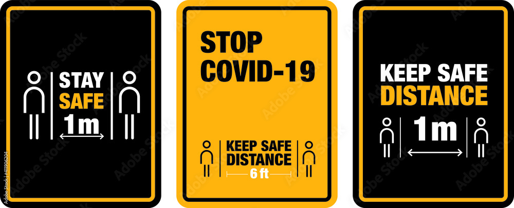 Keep distance signage icon Stock Vector | Adobe Stock