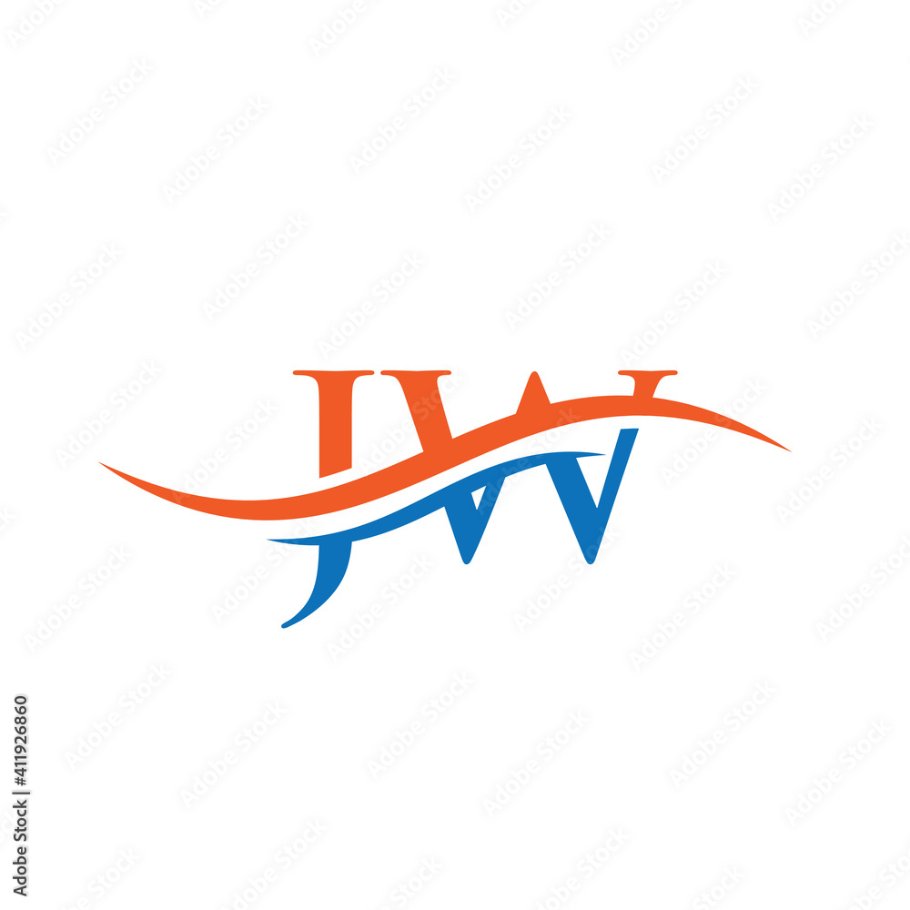 Initial linked letter JW logo design. Modern letter JW logo design ...