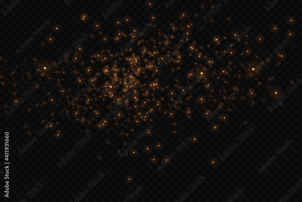 Light effect. Background of sparkling particles. Glittering elements on ...